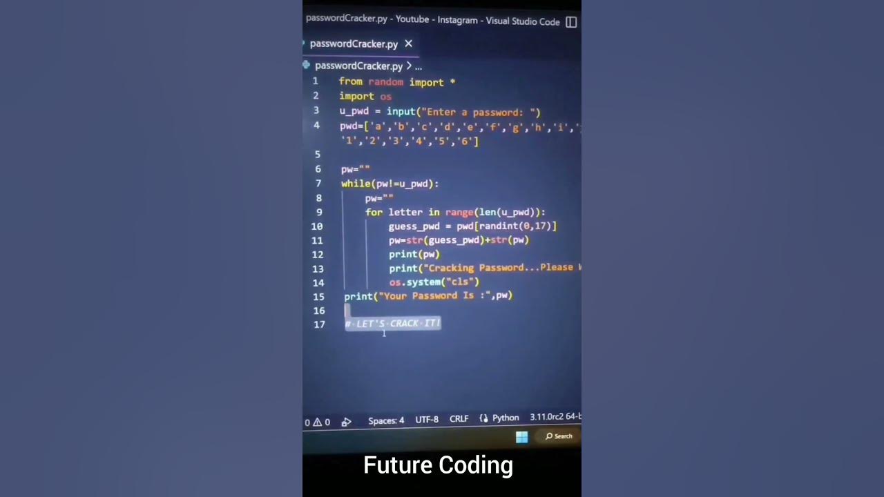 Find Password Using Python Youtube