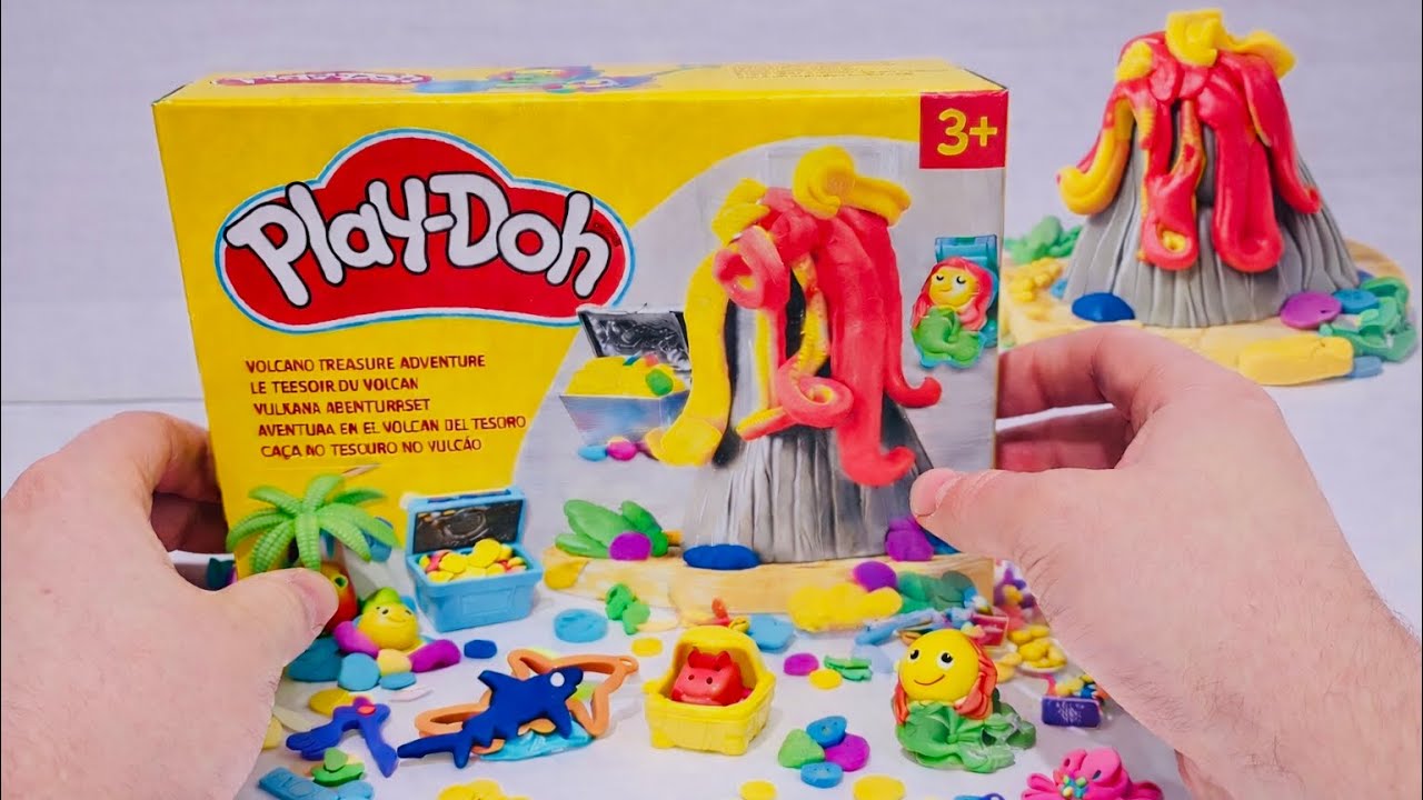 🐰Toy asmr🐰 Play-Doh Volcano Treasure Adventure 🌋 | Fun Toy Unboxing ...