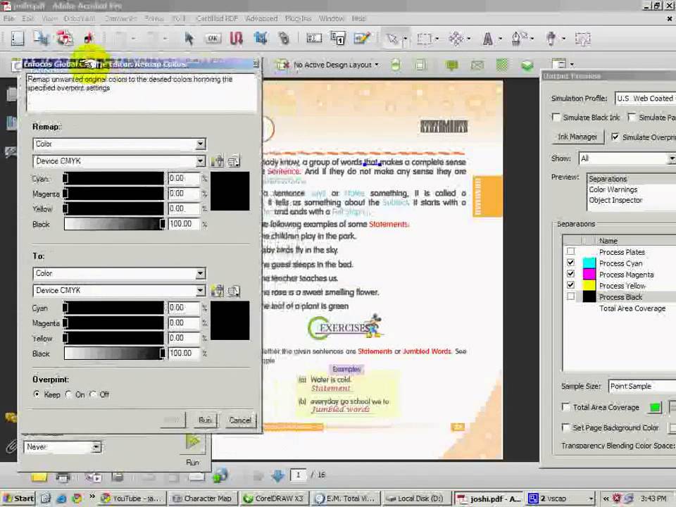 RGB Black into CMYK Black in PDF - YouTube