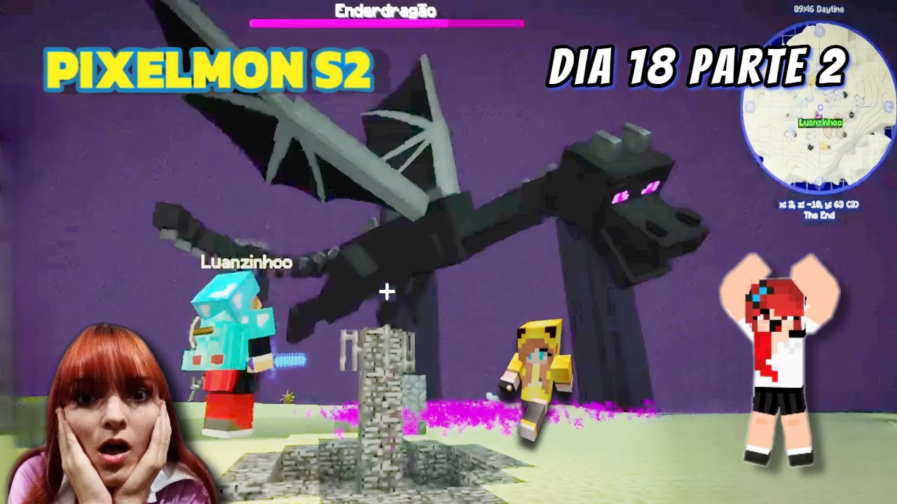 Dia 18 Parte 2 Enfrentando o Ender Dragon no Pixelmon S2 Minecraft ...