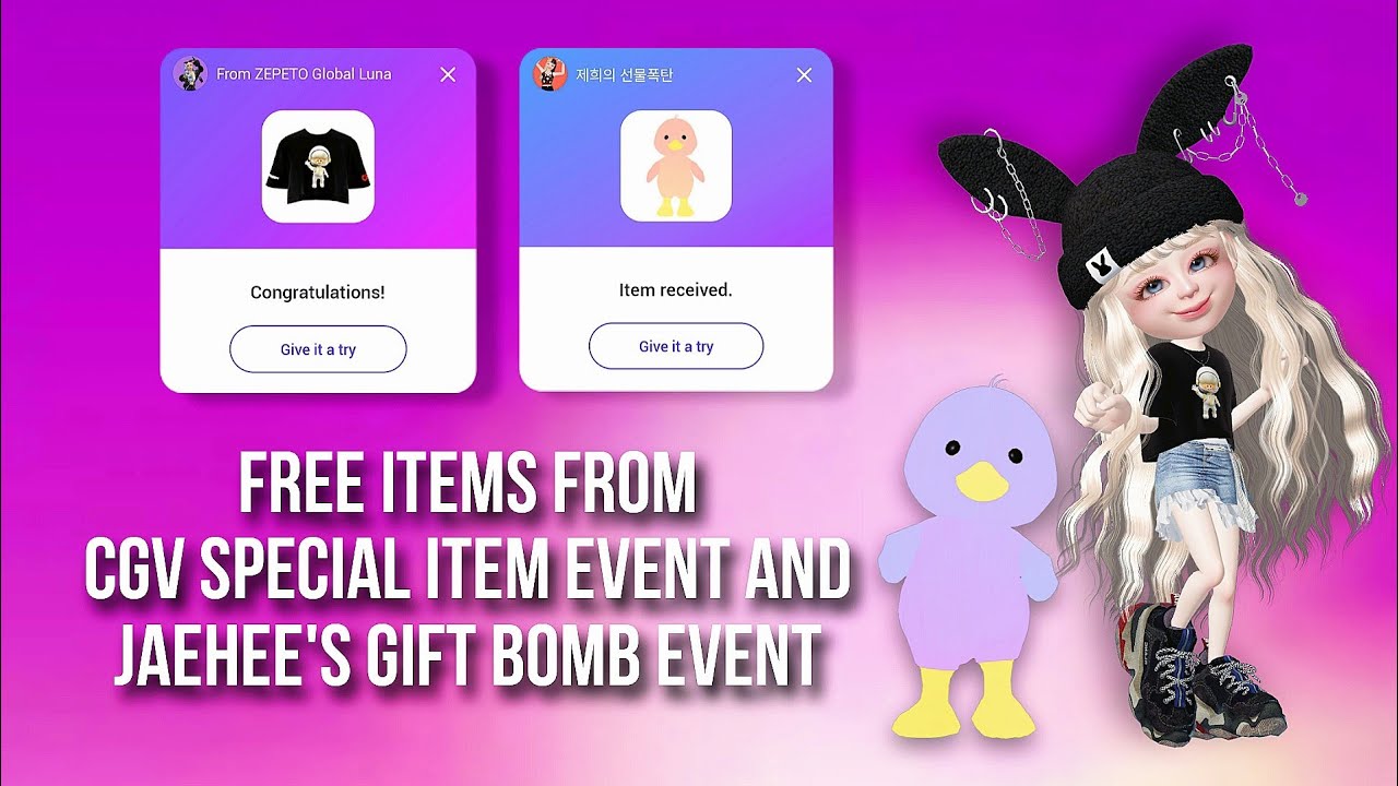 [Free Item Event] ZEPETO free items from CGV Special item Event and ...