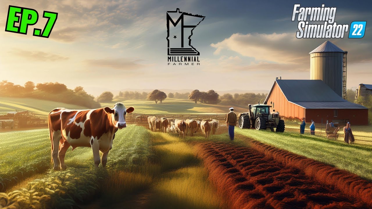I BUILT A BRAND NEW COW FARM | MILLENNIAL FARMER MAP EP 7 | FS22 - YouTube