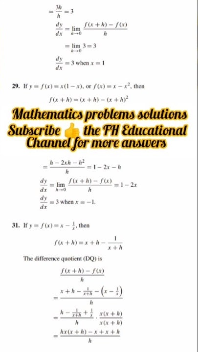 Derivative Problems and Solutions - YouTube