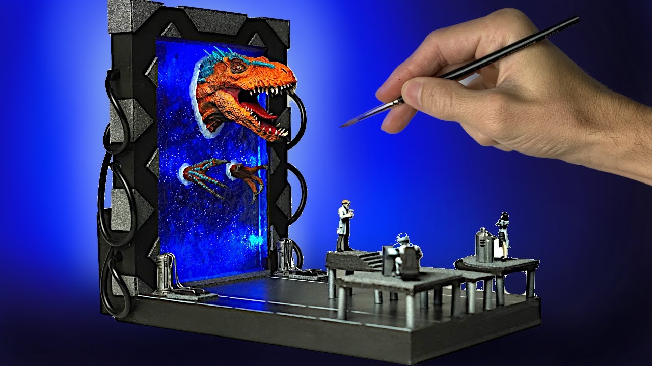 Making a Glowing Portal | Dinosaur Monster Diorama - YouTube
