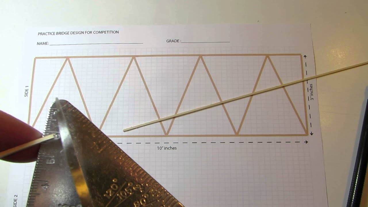 BALSA BRIDGE CONSTRUCTION SAMPLE 1 - YouTube