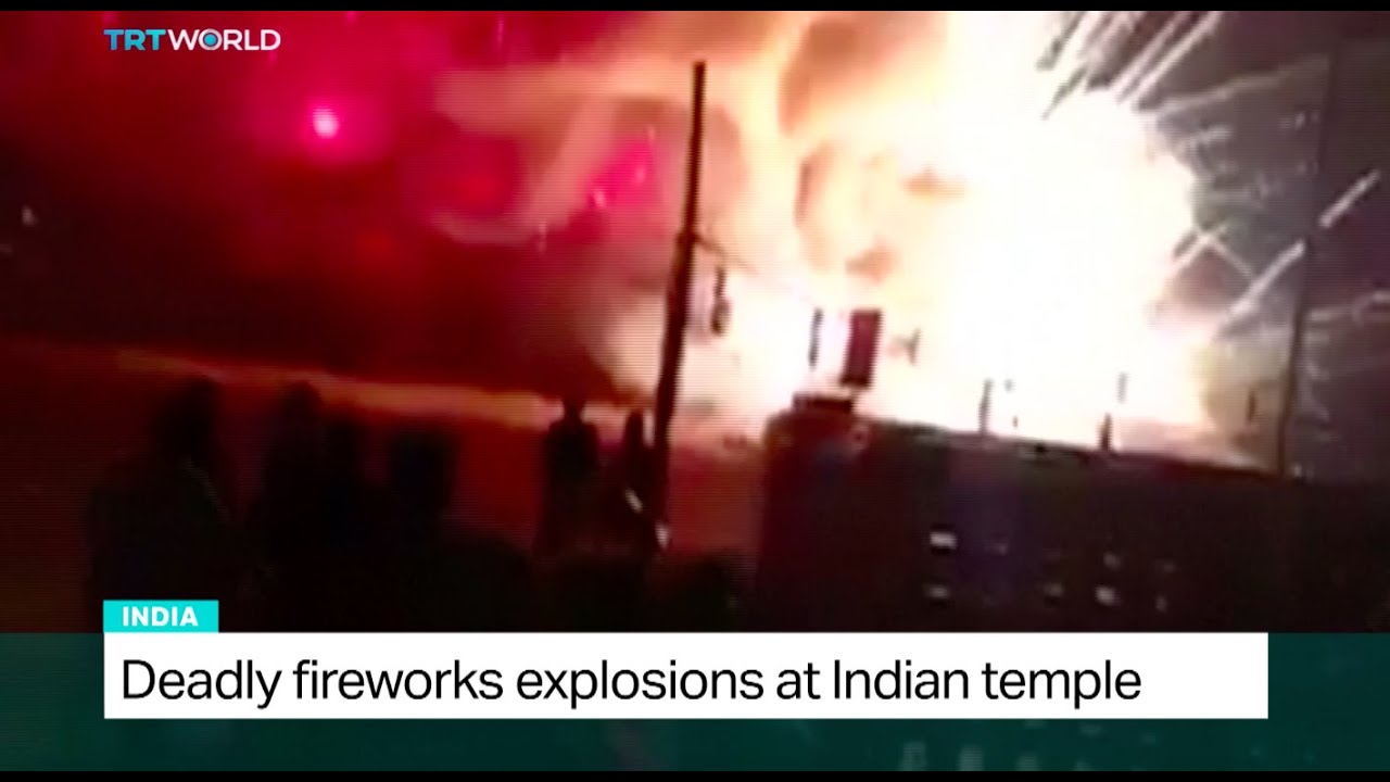 Deadly fireworks explosions at indian temple - YouTube