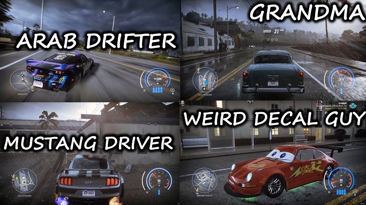 Types of drivers in Need For Speed Heat - YouTube