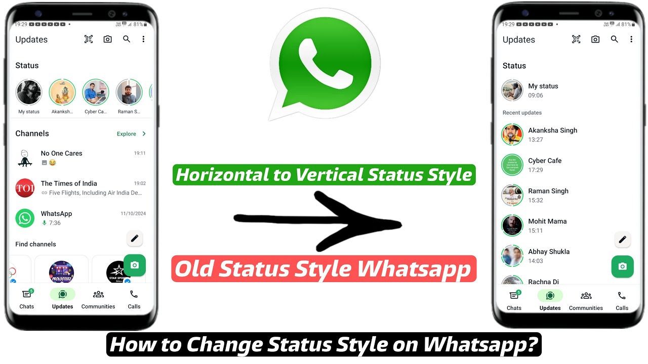How to Change Status Style on Whatsapp | Whatsapp status ko old style ...