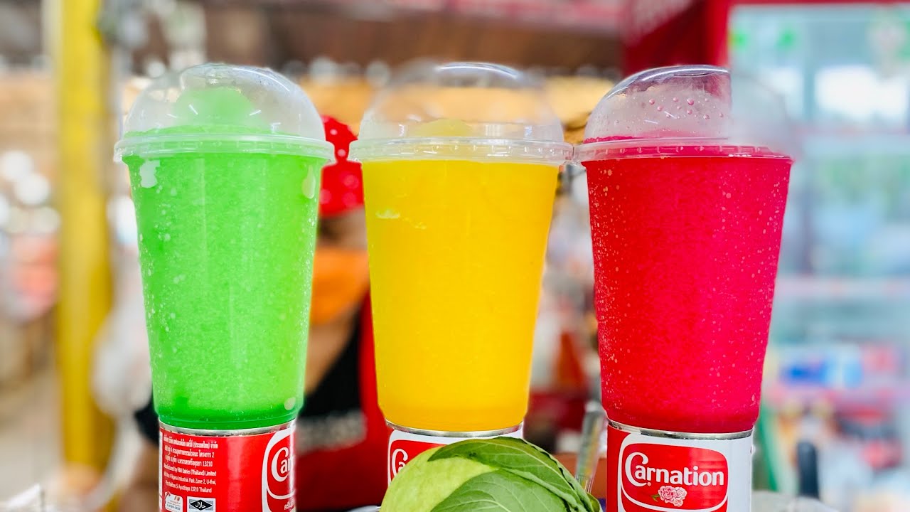 Cream Soda Smoothie & Orange Juice Smoothie | Street Drink | Thai ...