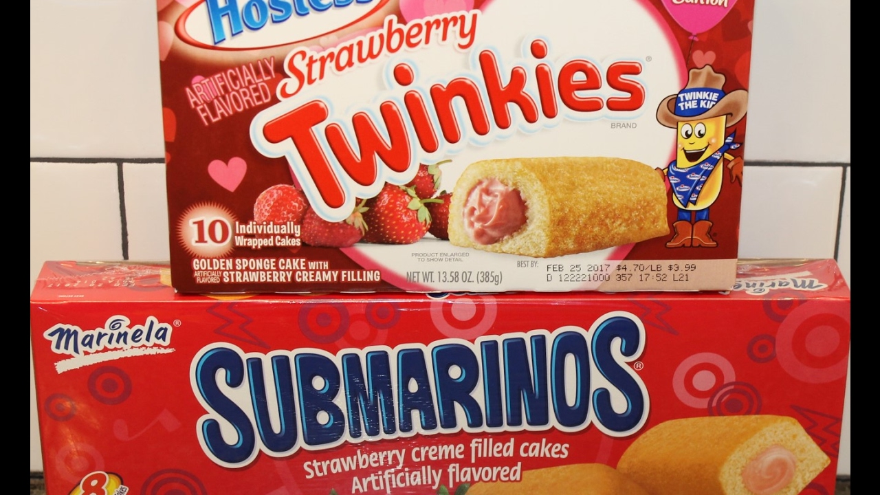Hostess Twinkies Strawberry vs Marinela Submarinos Strawberry Blind ...