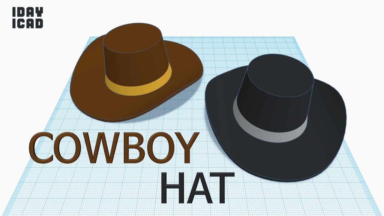 [1DAY_1CAD] COWBOY HAT (Tinkercad : Know-how / Style / Education) - YouTube