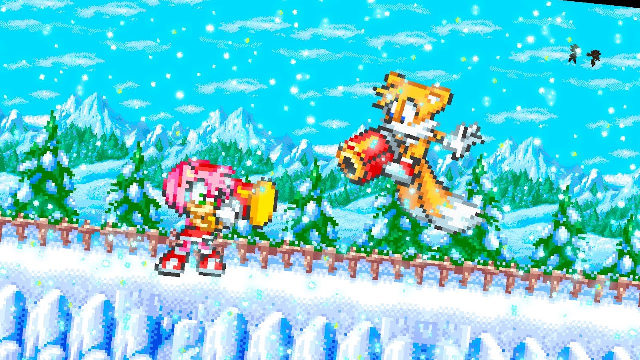 Amy rose VS Tails Miles power SONIC THE FIGHT sprite animation - YouTube