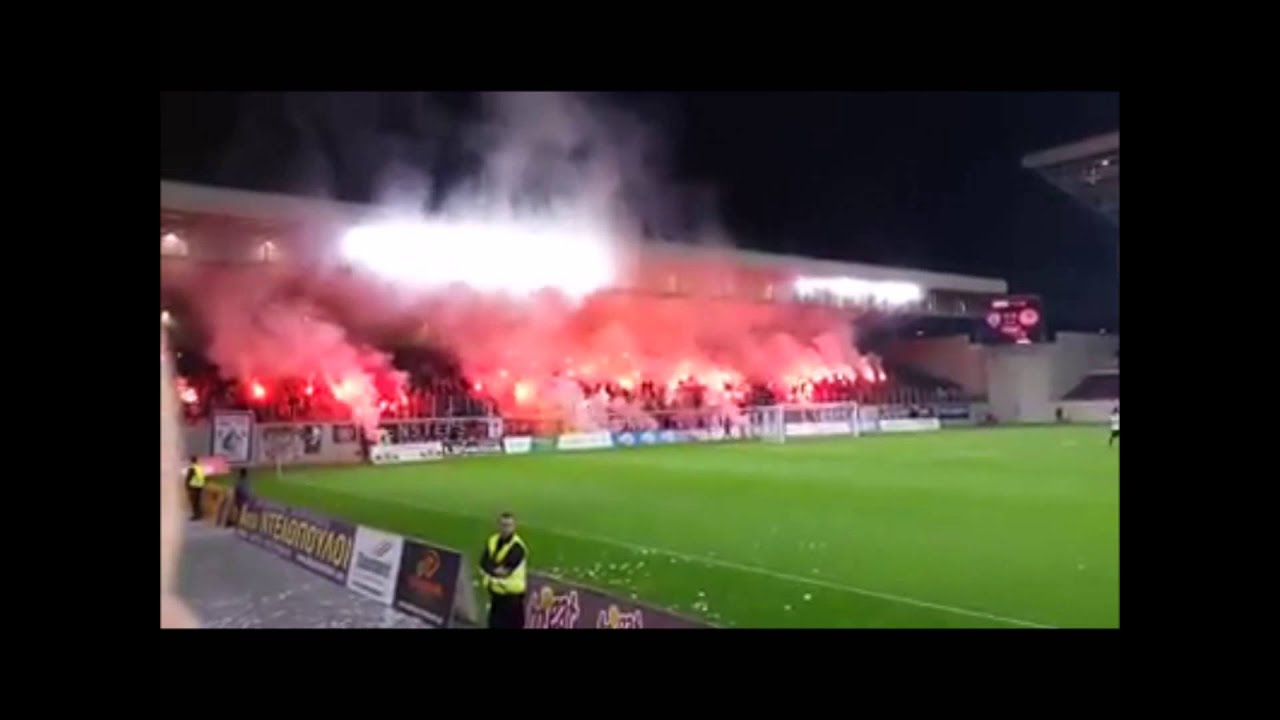 GATE-1 pyroshow against olympiakos volou - YouTube