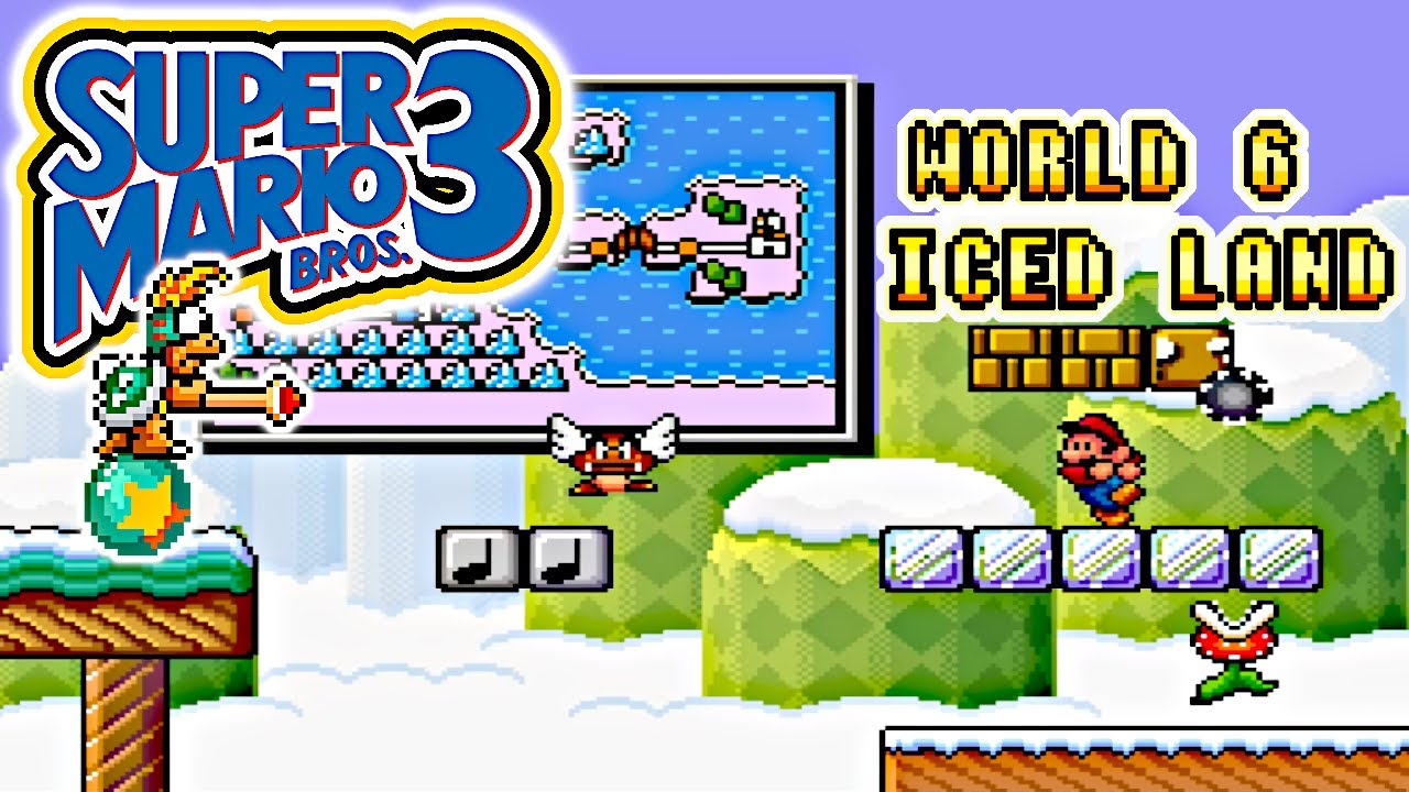 WORLD 6 ICED LAND | Super Mario Bros. 3 | ALL LEVELS, HD & LIVE ...