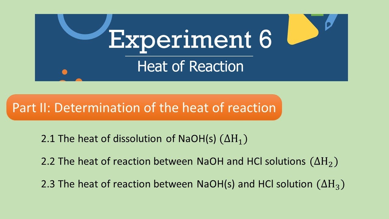 Experiment 6 Heat of reaction part 2 - YouTube