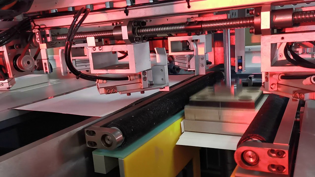 Carton wrapping rigid box by fully automatic smart rigid box making ...