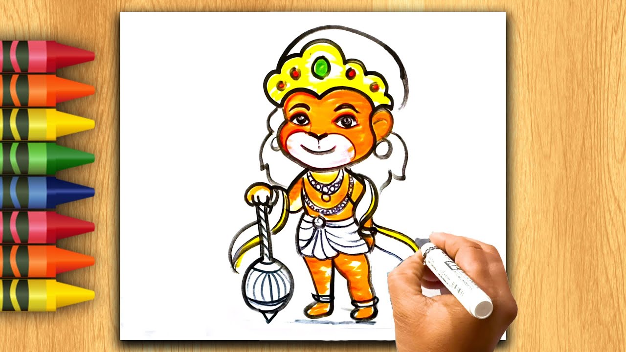 Bal Hanuman Simple & Easy Drawing | Drawing Tutorial | Kailash ...