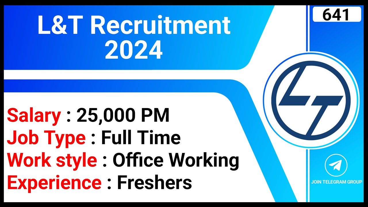 L&T Recruitment 2024 | L&T JET Vacancy 2024 | Junior Engineer Trainee ...