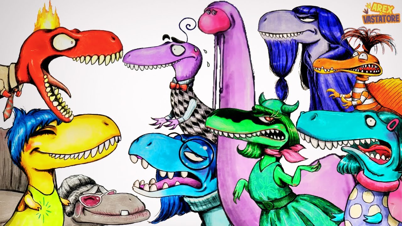 INSIDE OUT 2 😄😡 I Dinosauri del Parco si trasformano nei personaggi del ...