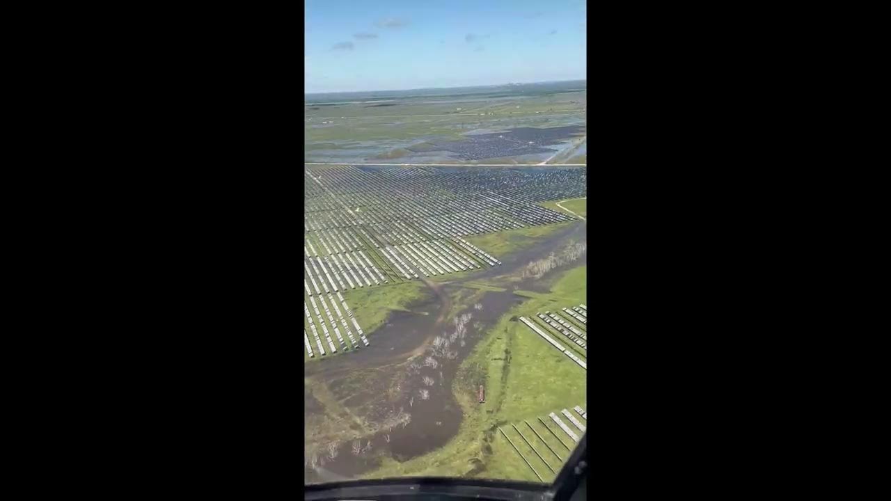 Aerial Footage Shows Hundreds of Solar Panels Damaged by Hail in Texas - YouTube