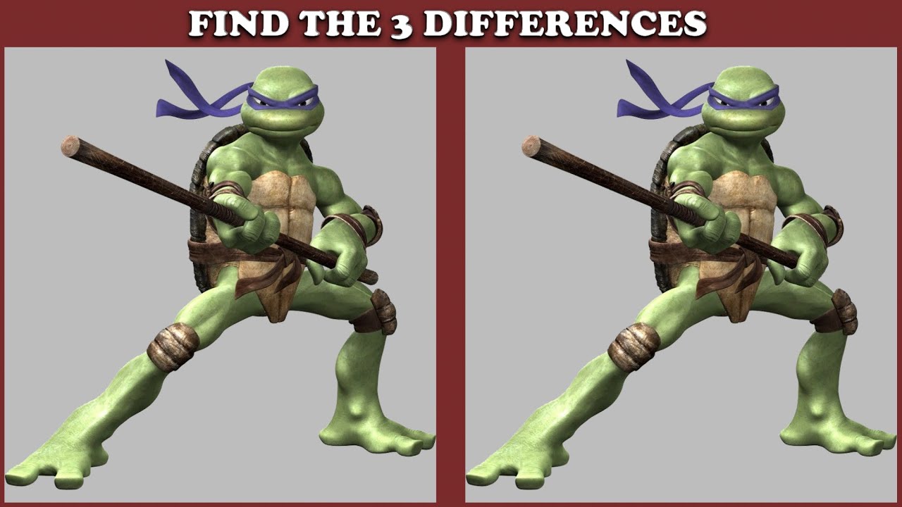 FIND THE 3 DIFFERENCES. BRAIN GAME. Teenage Mutant Ninja Turtles, TMNT ...