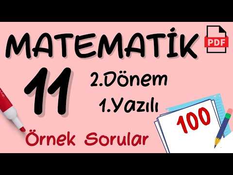 Matematik 11. Sınıf 2. Dönem 1. Yazılı Örnek Sorular Matematik 11 Yazılı +PDF