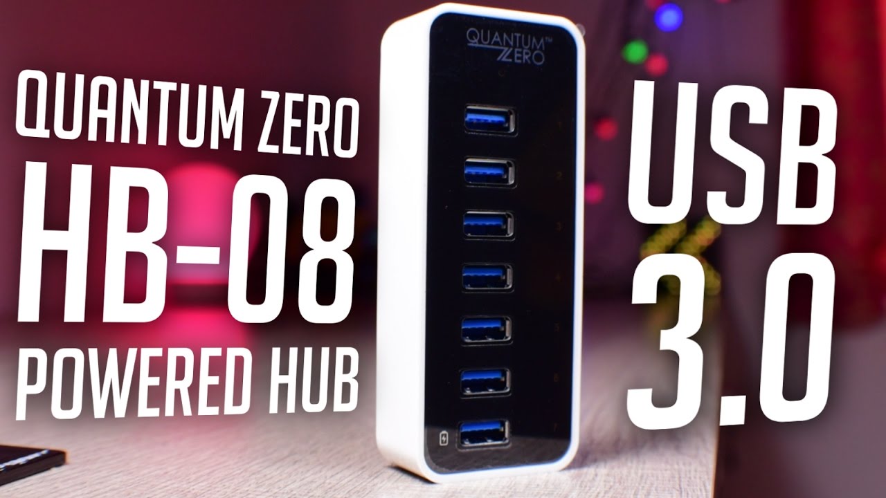 QuantumZERO QZ-HB08 USB 3.0 | 7-Port 36W Powered Hub | - YouTube