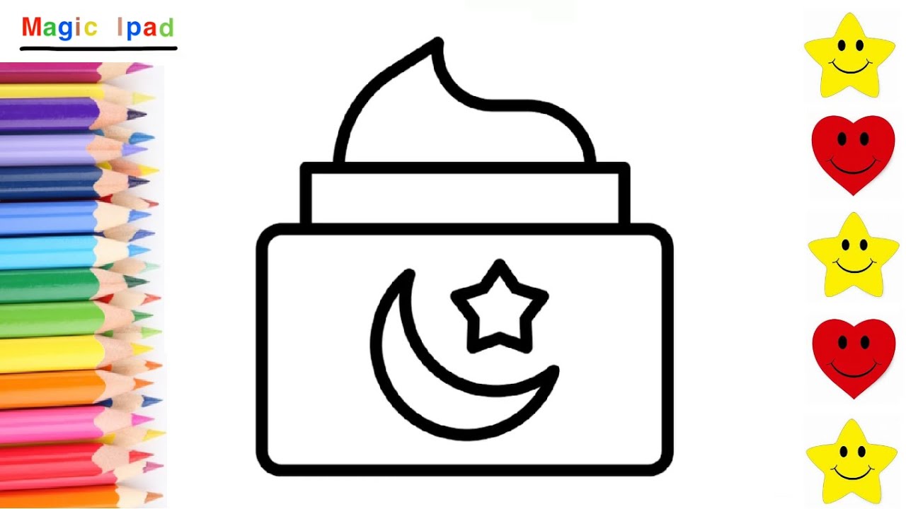 Como dibujar una CREMA DE NOCHE | dibujos para niños 💓⭐ How to draw a ...