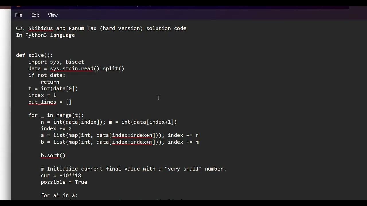 C2. Skibidus and Fanum Tax (hard version) solution #codeforces - YouTube