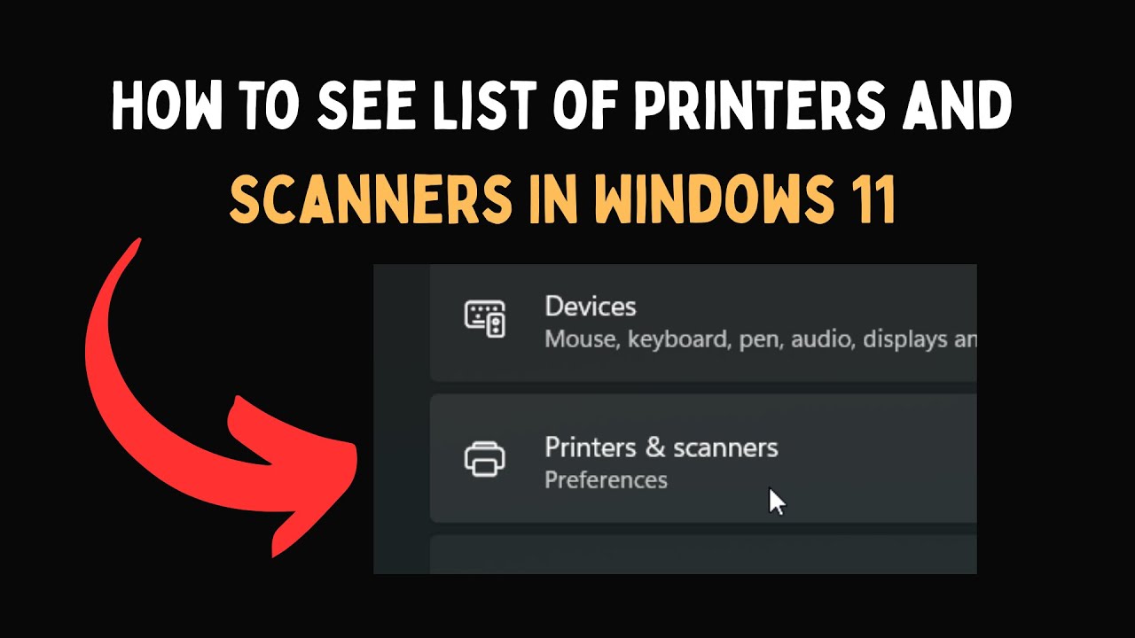 How To See List of Printers and Scanners In Windows 11 - YouTube