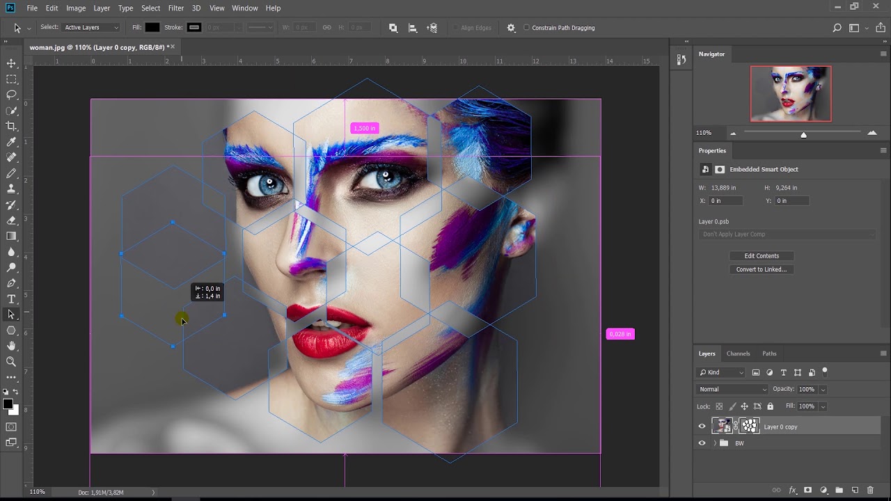 Geometric shapes portrait design - YouTube