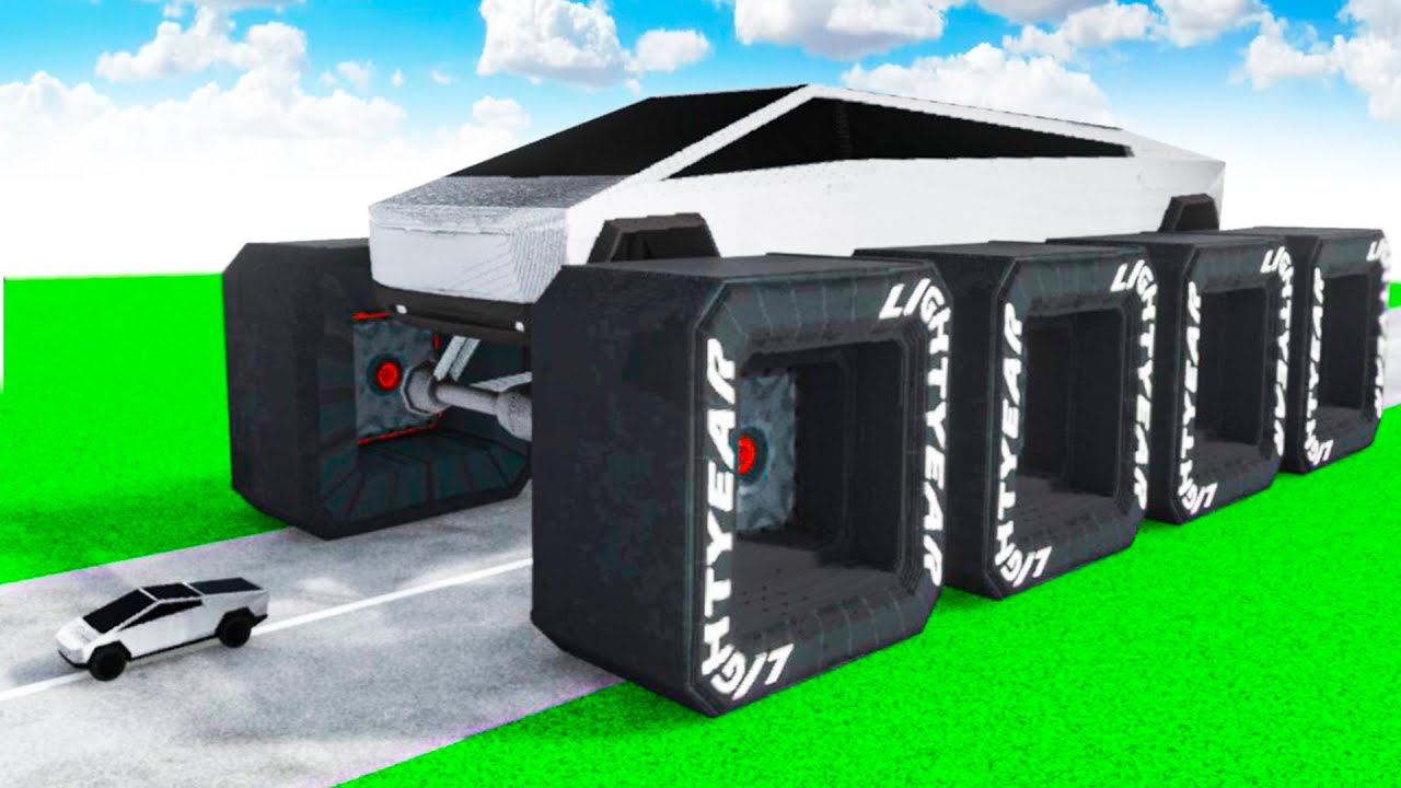 Tesla Cybertruck Transforming to GIANT SQUARE BTR BIGFOOT TESLA ...