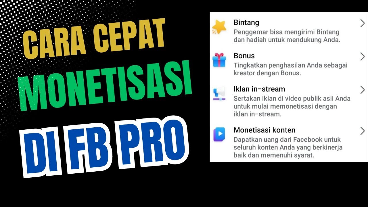 CARA CEPAT MONETISASI FACEBOOK PROFESIONAL 2024| iklan instream ...