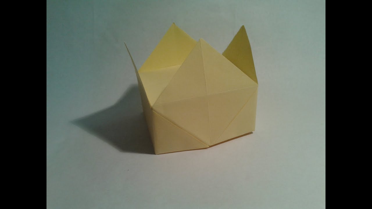 Origami - How to make an easy crown - YouTube