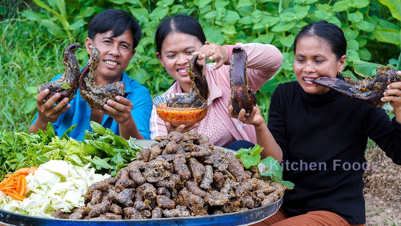 Fried Cow Tongue Black Sesame Recipe - Cook Beef Tongue in Village ...