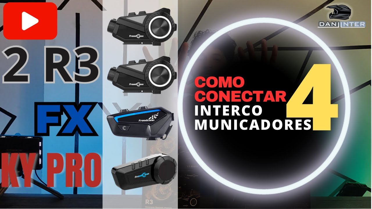 Como Conectar 4 Intercomunicadores Freedconn (2 R3 + 1 FX + 1 Ky Pro ...