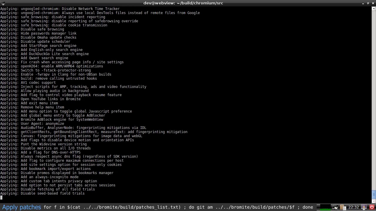 How to build Android WebView with Bromite patches - YouTube