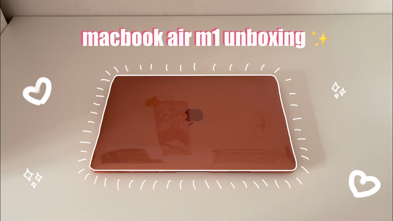 macbook air m1 256gb (2020) unboxing in 2023, pink aesthetic ...
