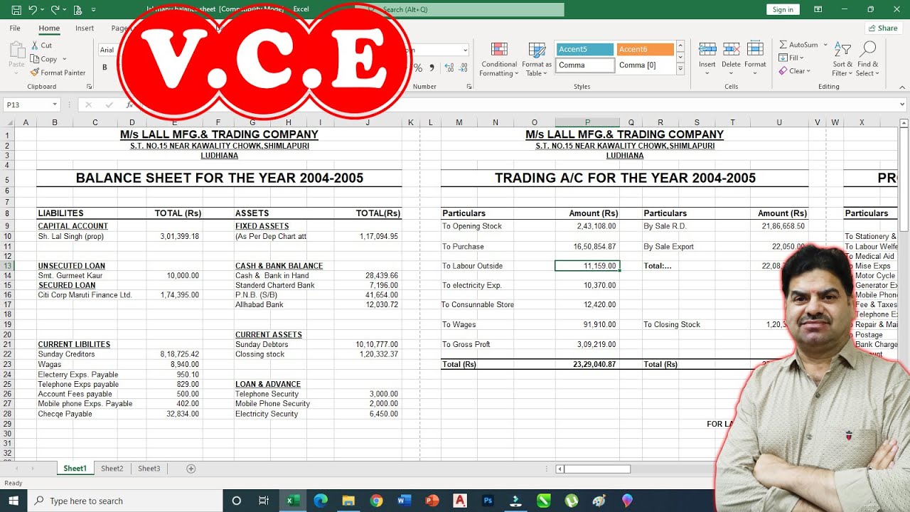 HOW TO MAKE BALANCE SHEET AUTOMATIC WITH EXCEL FORMULA IN HINDI BY VCE HOW TO MAKE BALANCE SHEET AUTOMATIC WITH EXCEL FORMULA IN HINDI BY VCE
