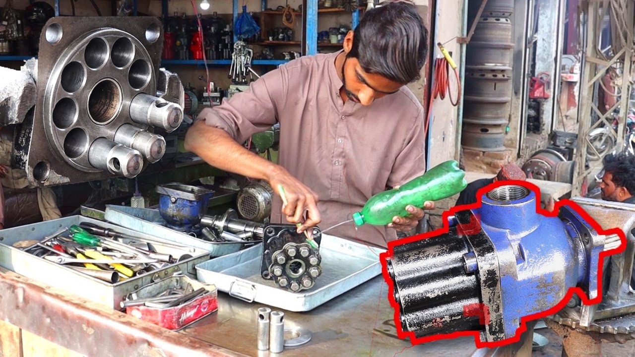 Hydraulic Pump Fixing Technique by Young Man - YouTube