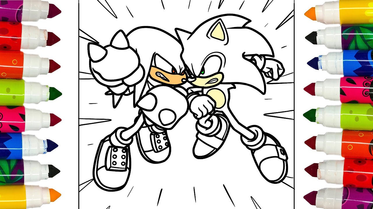Sonic VS Knuckles Coloring Pages - Sonic Coloring by Pencils - How to ...