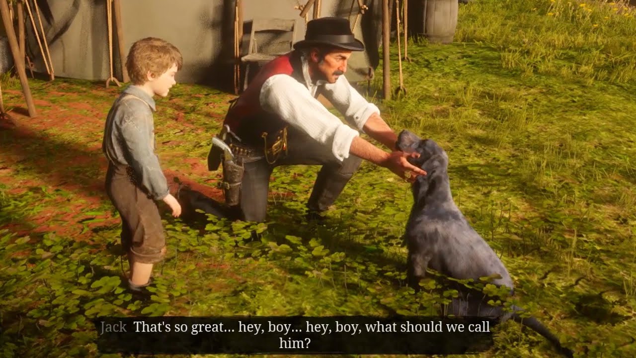 Dog wandered into the camp. Red Dead Redemption 2 - YouTube