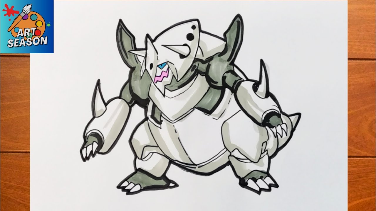 How to Draw Pokemon Mega Aggron - YouTube