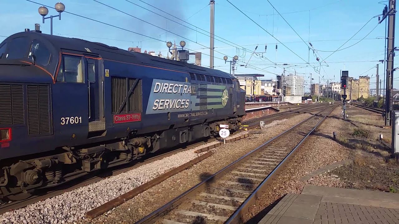 DRS Class 37 Test Train departs Newcastle - YouTube
