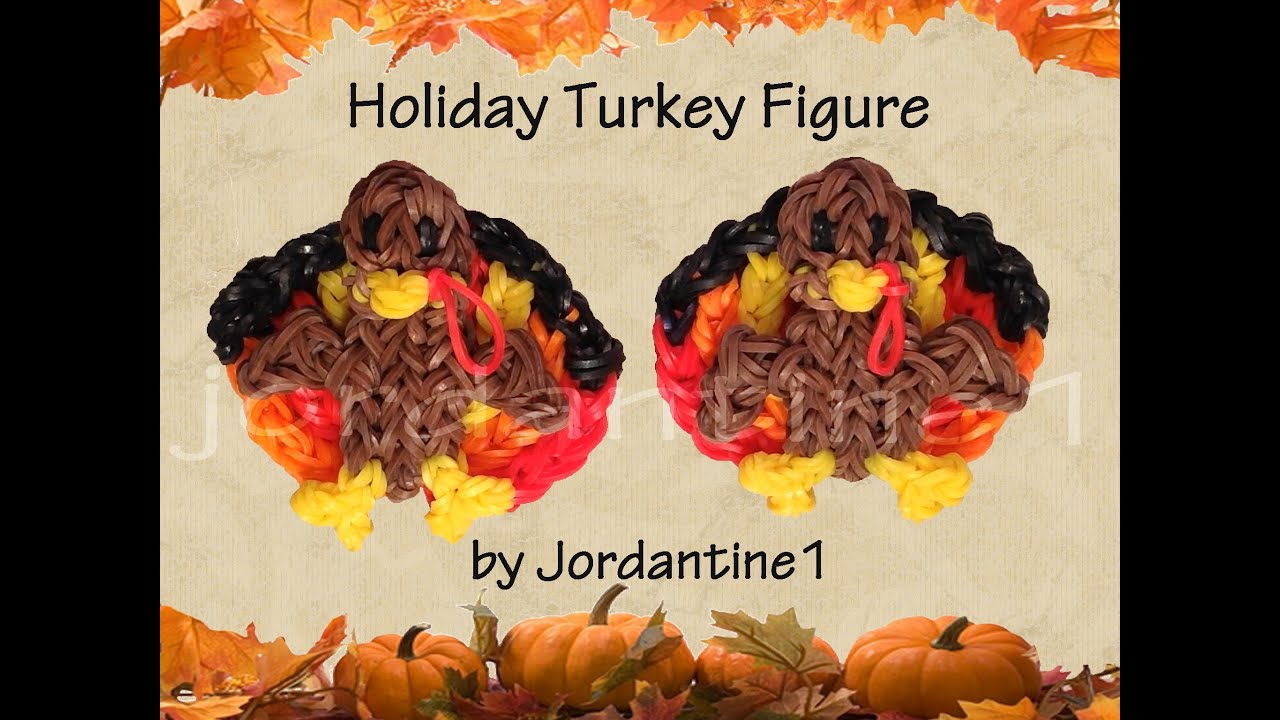 New 3D Holiday Turkey Figure /Charm - Rainbow Loom - Thanksgiving Fall ...