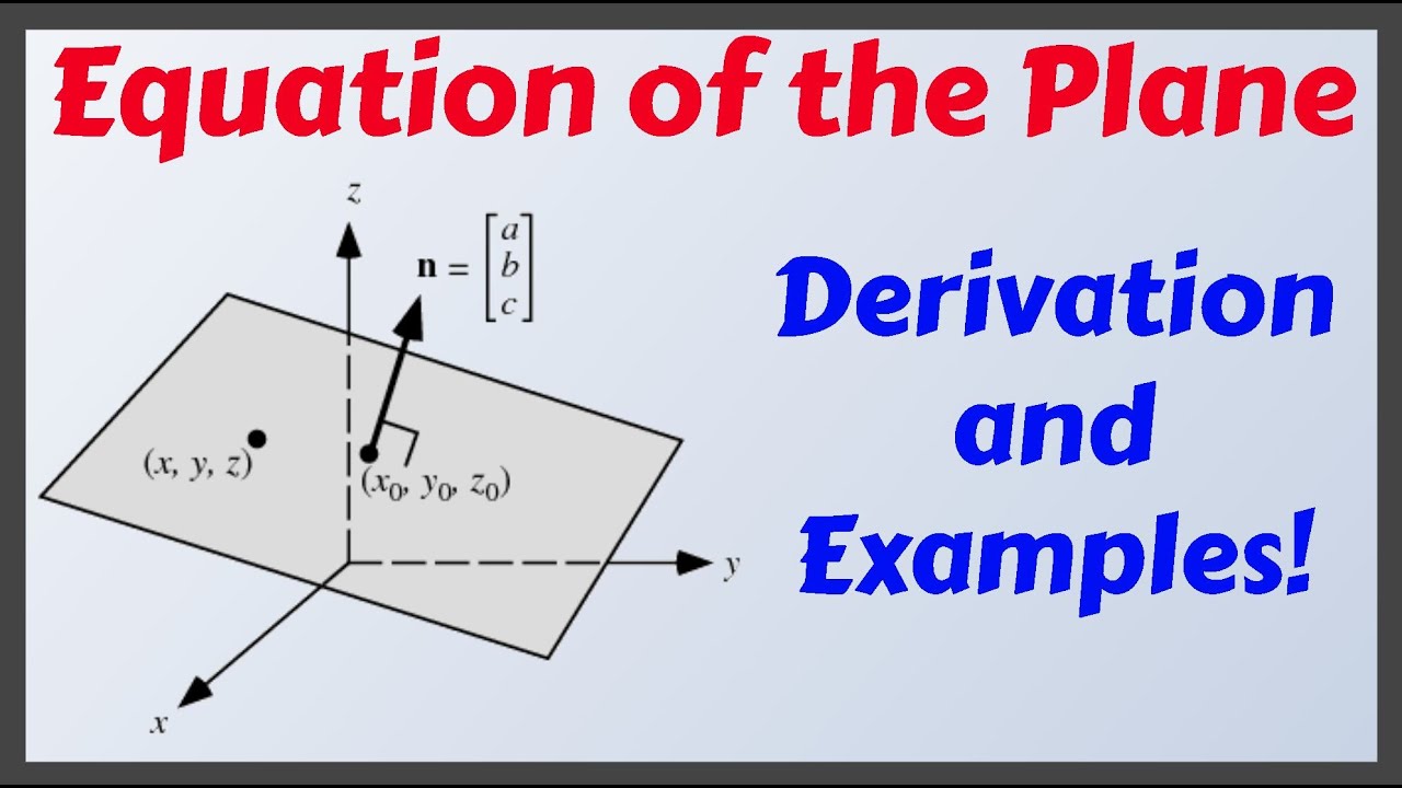 Derive Equation of the Plane by Yourself! - YouTube