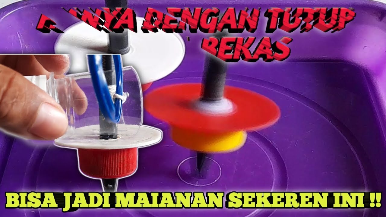 Membuat mainan gasing dari tutup botol || how to make toys - YouTube