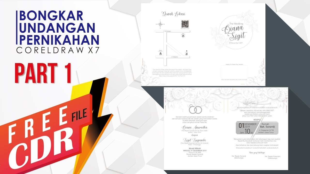 Tutorial cara desain undangan pernikahan part I dengan coreldraw ...