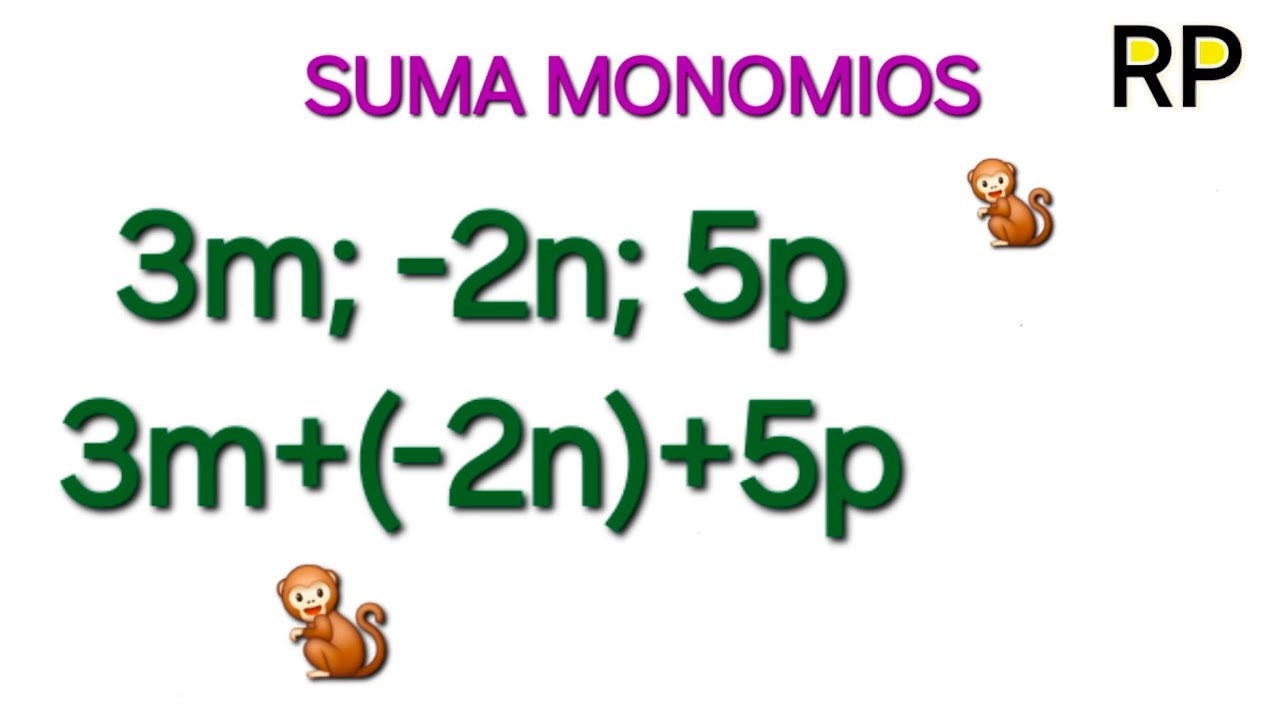 Suma de Monomios paso a paso! #algebra - YouTube