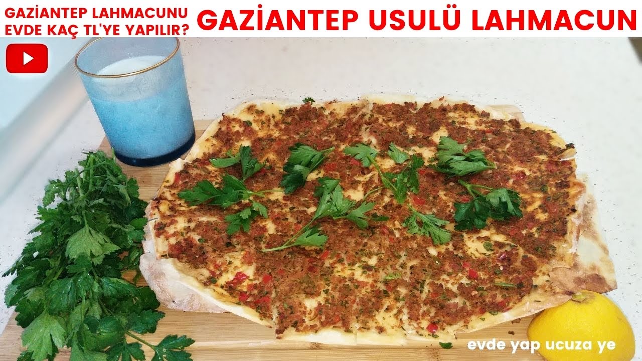 ANTEP USULÜ LAHMACUN TARİFİ 🌮| EVDE YAP UCUZA YE👍 - YouTube